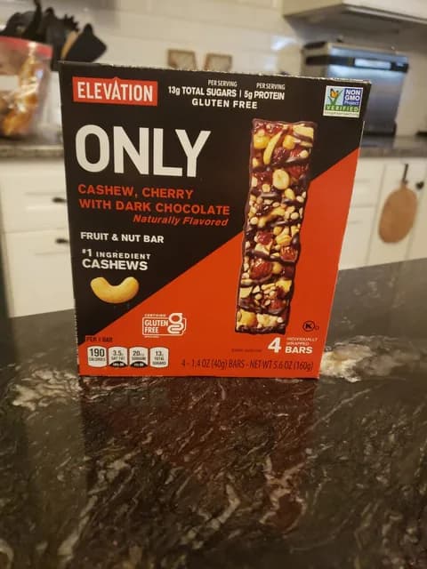Elevation Only Cashew, Cherry With Dark Chocolate Bars